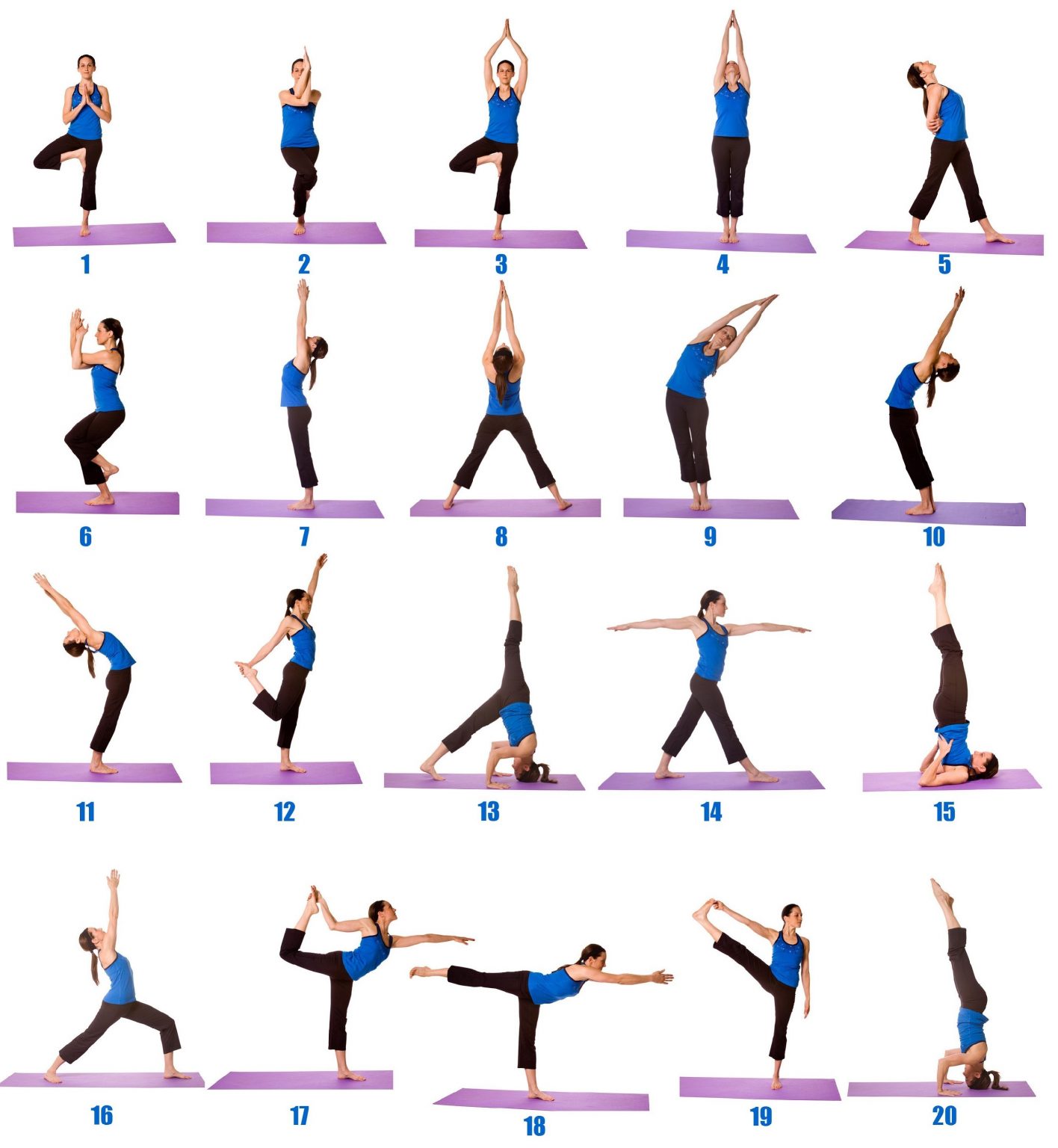 Printable Posters of Asanas Yoga for Beginners | 101 Activity
