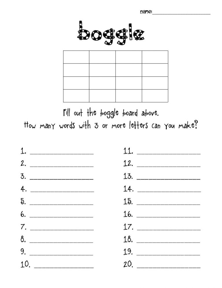 Game Boggle for Kids | 101 Activity