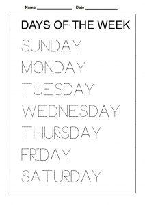 Days of the Week Worksheet Activities | 101 Activity