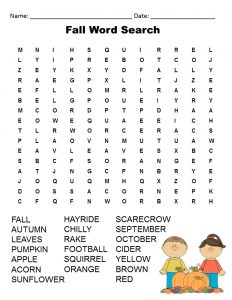 Printable Fall Word Search Puzzles | 101 Activity