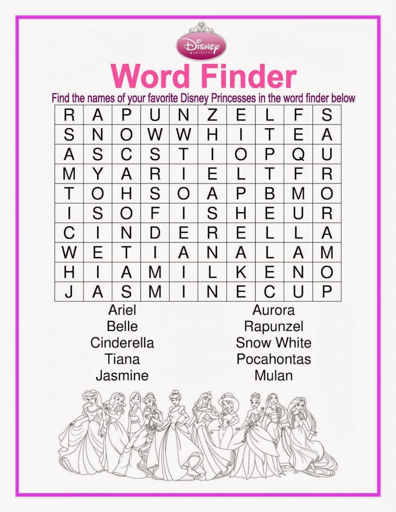 Printable Fun Disney Word Searches | 101 Activity