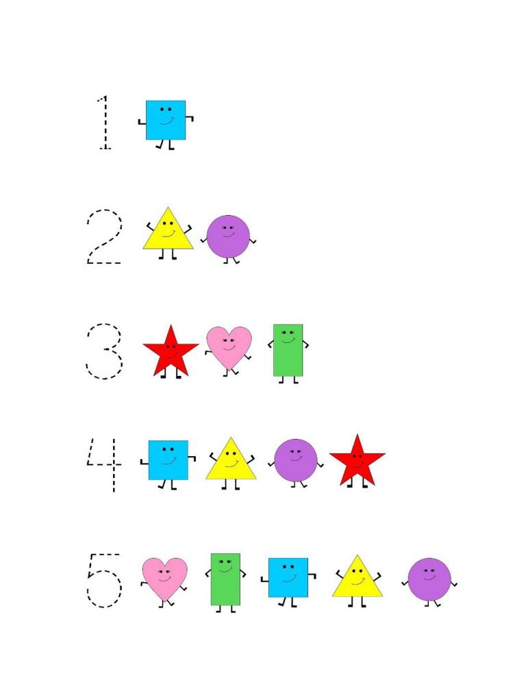 Numbers and Shapes Worksheets | 101 Activity