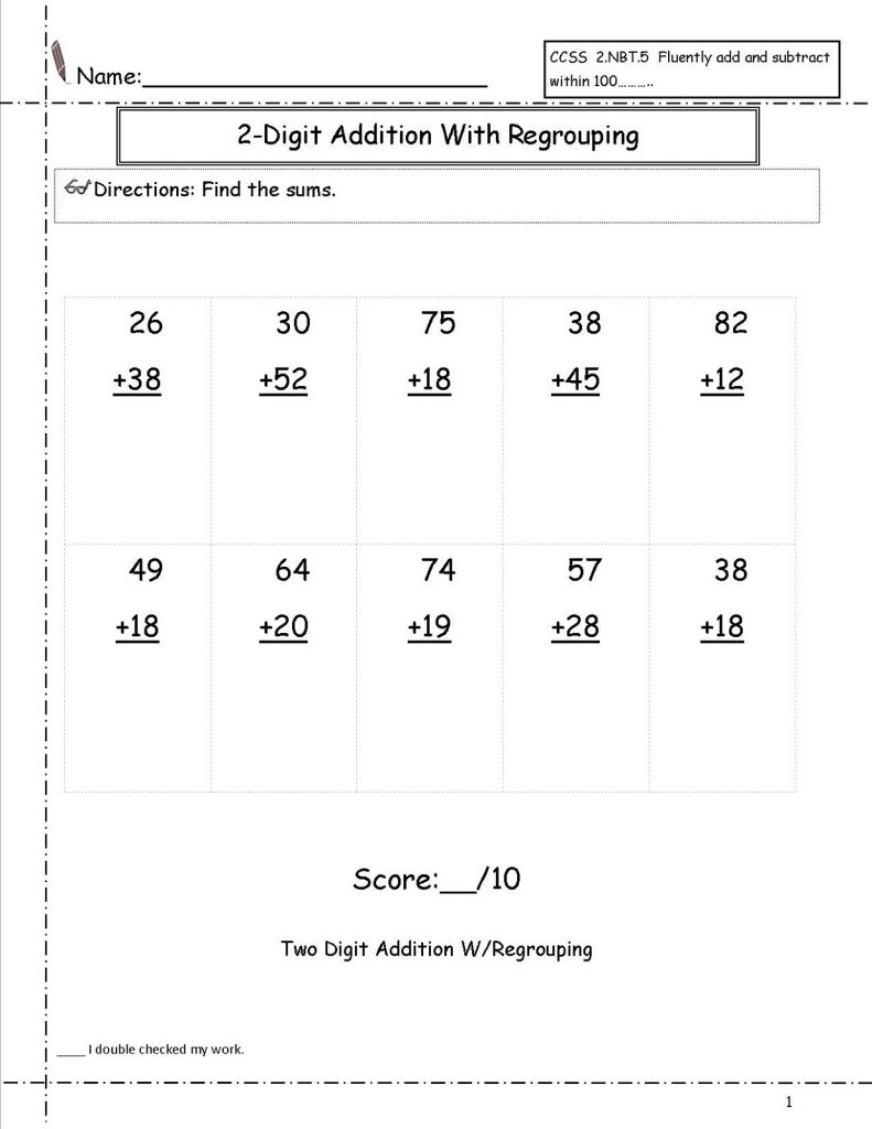 Two Digit Math Worksheets to Print | 101 Activity