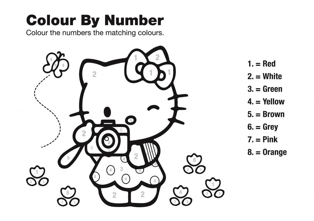 Printable Cat Color by Number Pages | 101 Activity