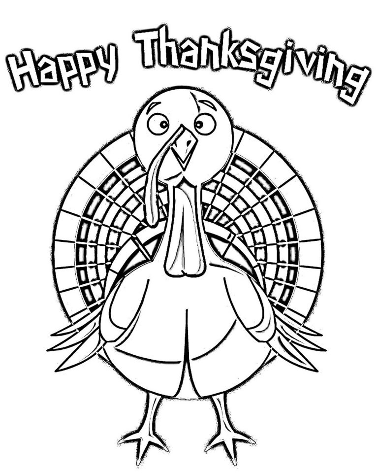 Printable Happy Cute Thanksgiving Coloring Pages | 101 Activity