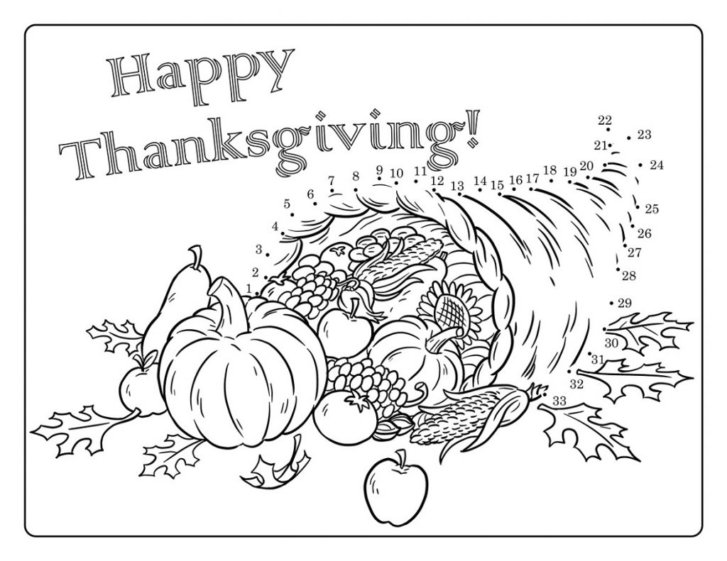 Thanksgiving Dot to Dot Printable | 101 Activity
